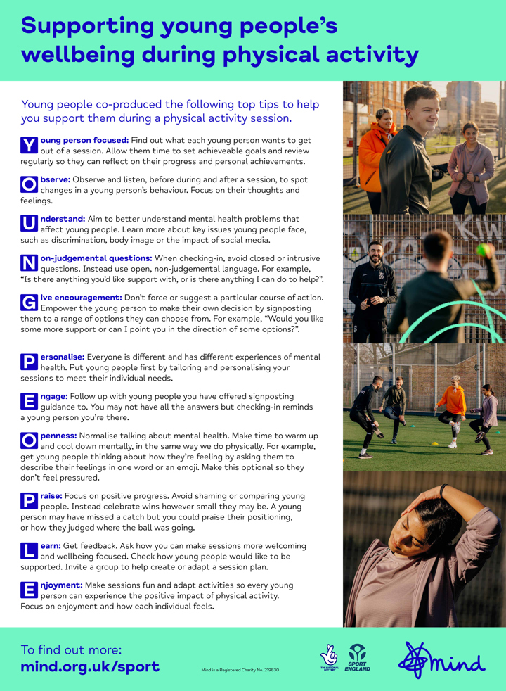 Supporting young people during physical activity - Mind